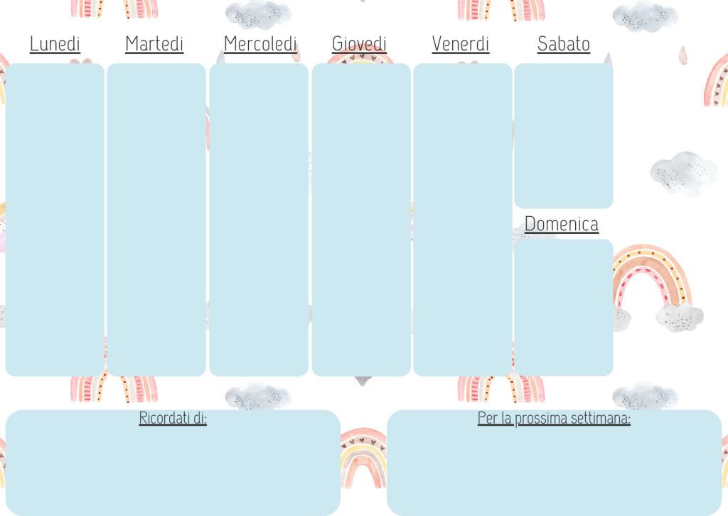 PLANNER SETTIMANALE DA STAMPARE – Pret a Papier