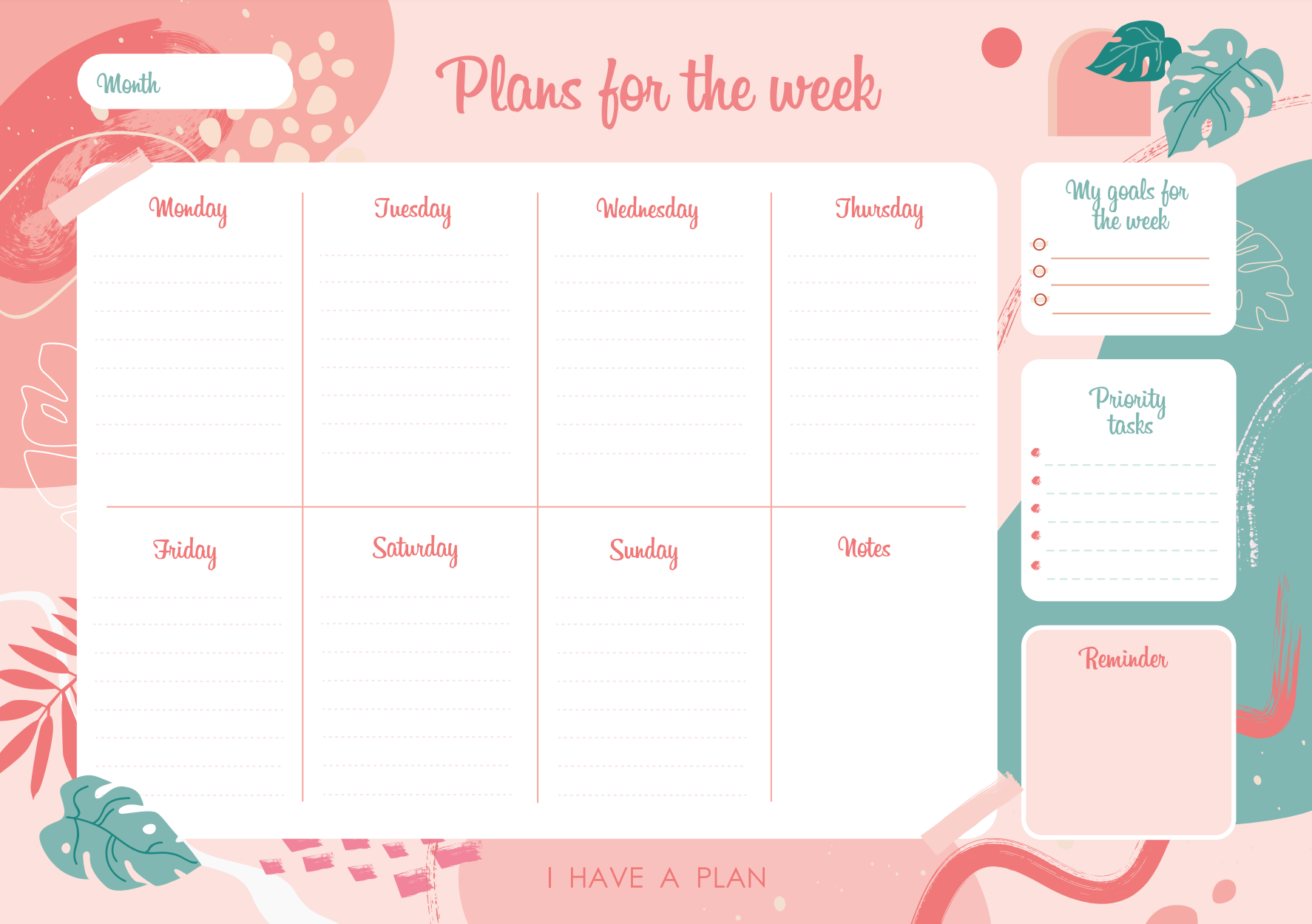 Planner settimanale da stampare – Pret a Papier